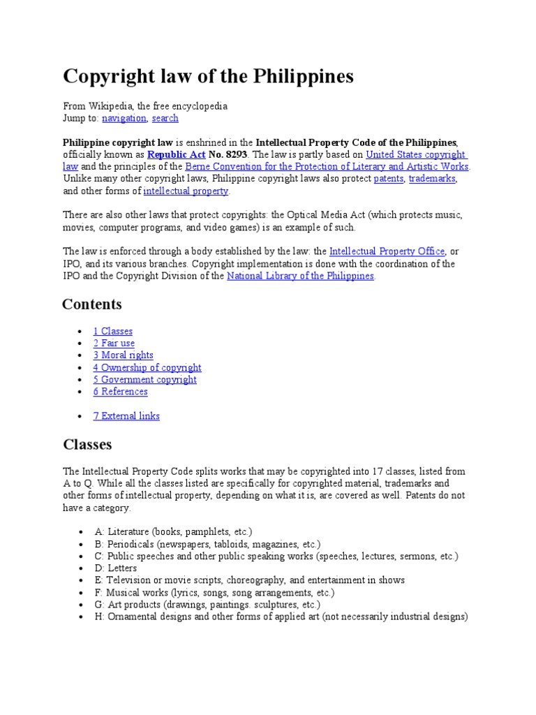Copyright Law of The Philippines | PDF | Intellectual Property Law ...