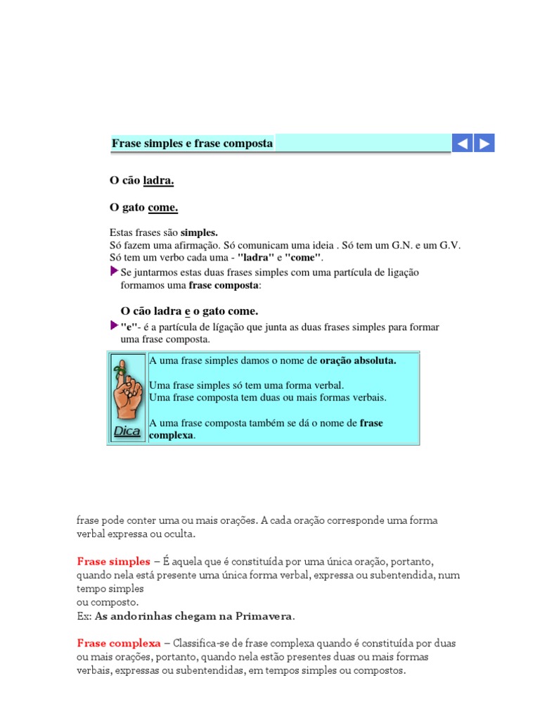 Frase Simples e Frase Composta | PDF