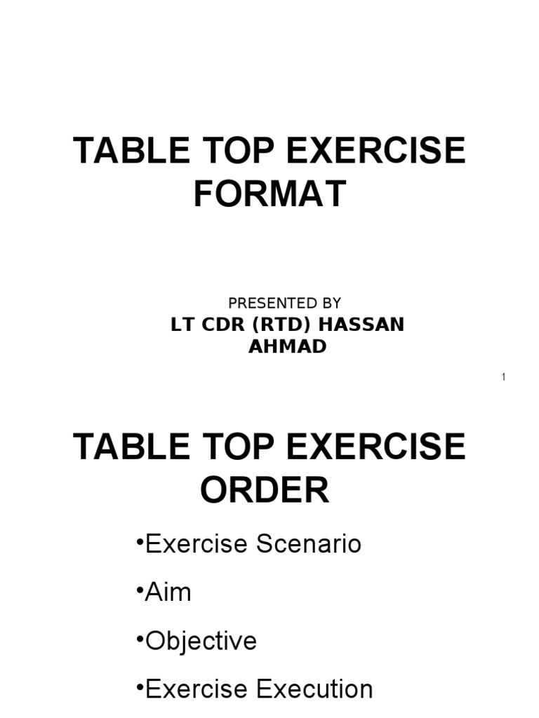 Table Top Exercise Format | PDF | Ships | Port