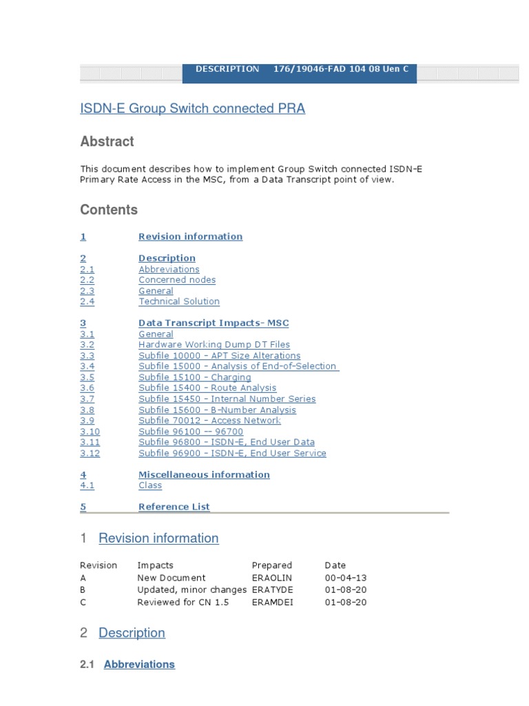 ISDN E Group Switch Connected PRA | PDF | Telephony | Digital Technology