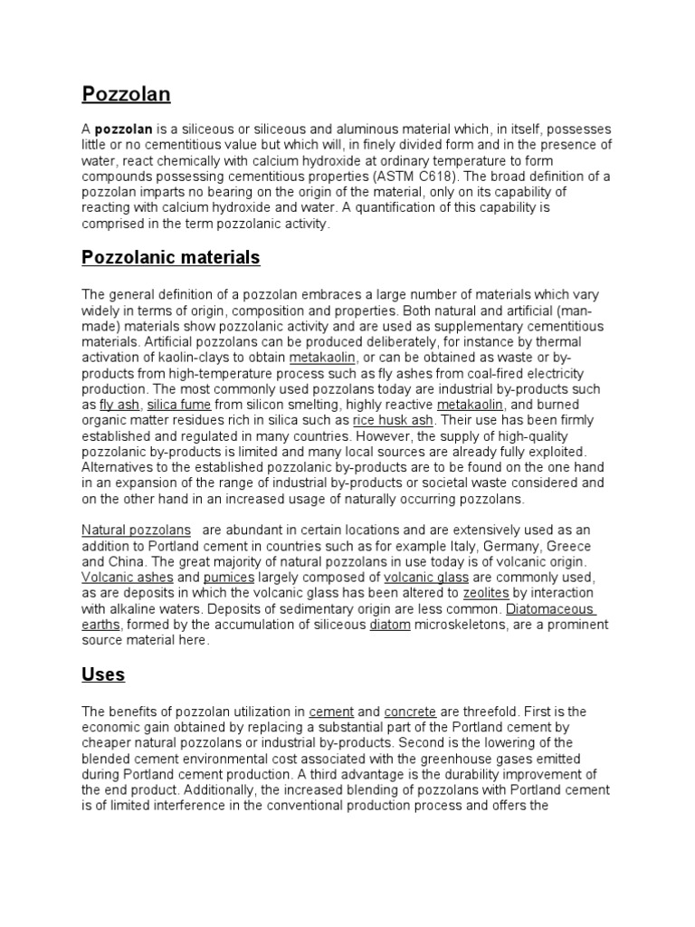 Pozzo Lan | PDF | Materials | Cement