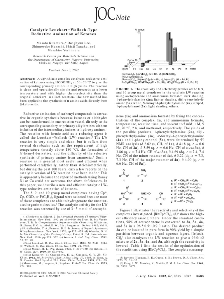 Leuckart Reaction | PDF | Amine | Chemical Reactions