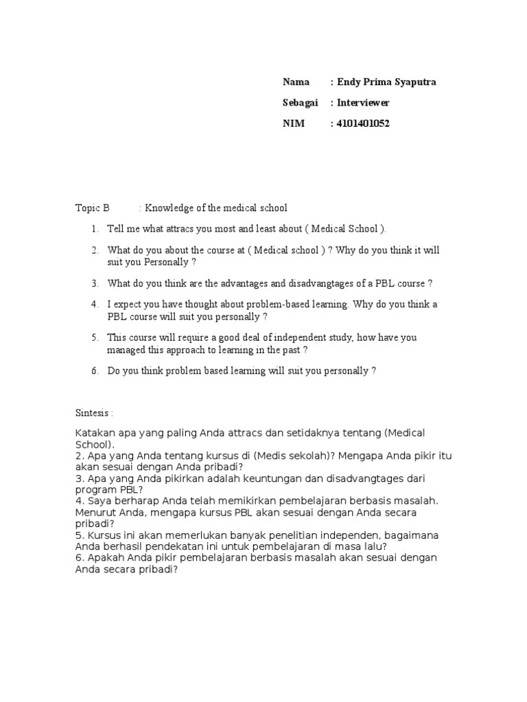Laporan Interview | PDF | Karier & Perkembangan | Sains & Matematika