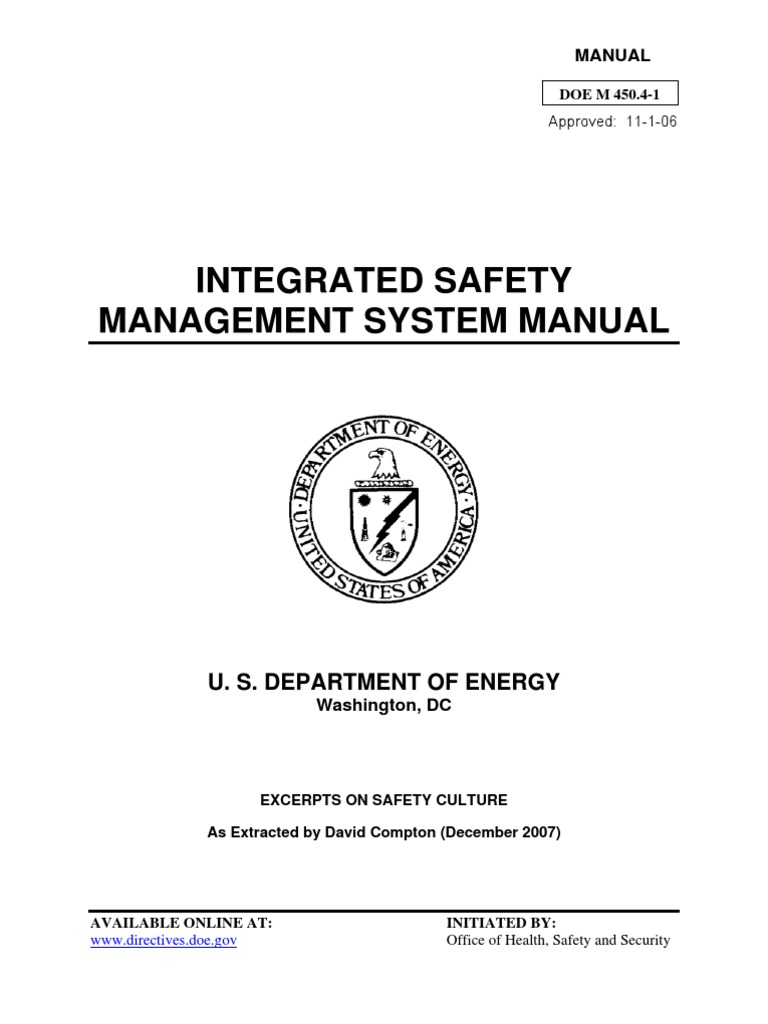 Integrated Safety Management Manual | PDF | Safety | Leadership