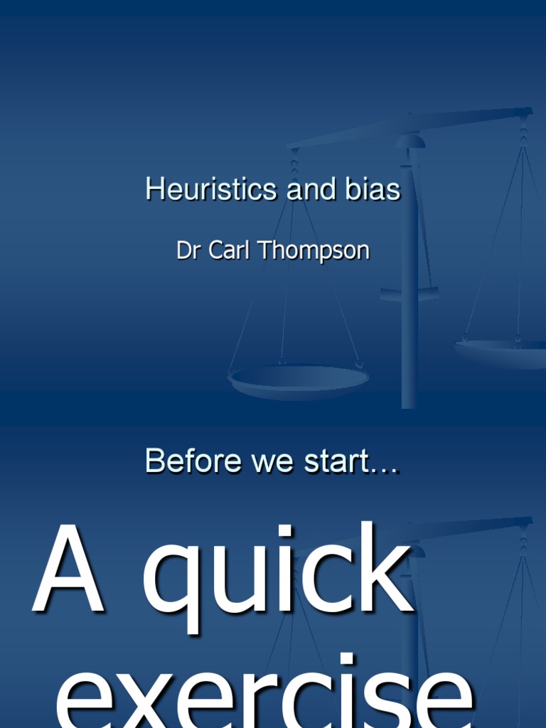 Heuristics and Bias | PDF | Representativeness Heuristic | Heuristics ...