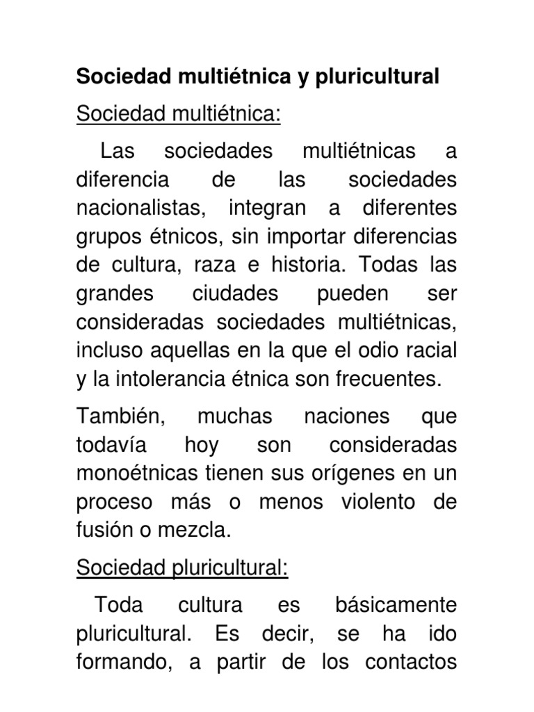 Sociedad Multiétnica y Pluricultural | PDF | Venezuela | Gente indígena