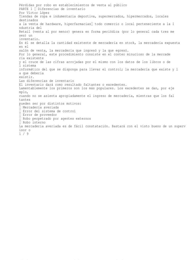 Manual de Prevencion Contro Robo Interno | PDF | Auditoría | Inventario
