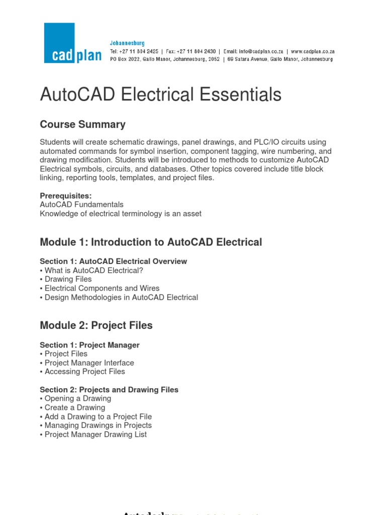 AutoCAD Electrical Essentials | PDF | Electrical Connector | Auto Cad