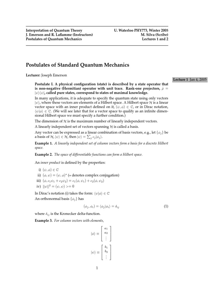 Lectures 1 and 2 | PDF | Vector Space | Functions And Mappings