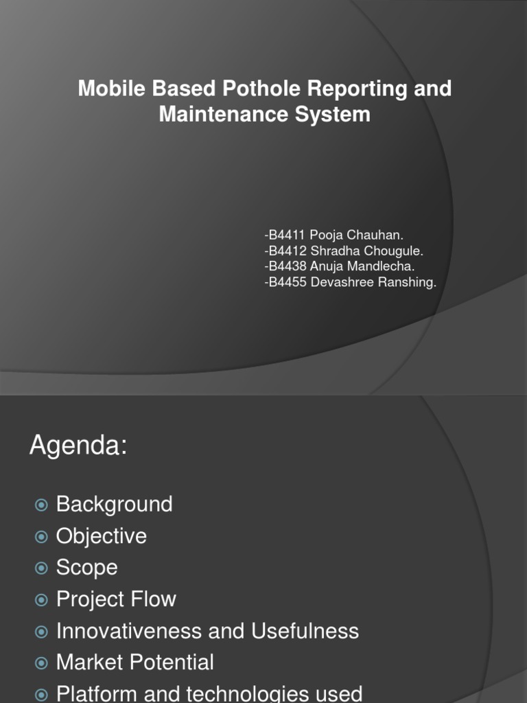Pothole Presentation | PDF | Android (Operating System) | Software Development Kit