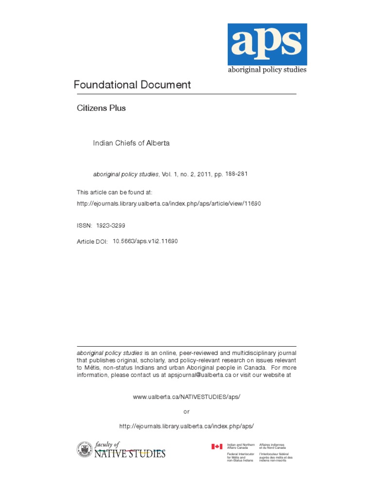 Citizens Plus, Red Paper | PDF | First Nations | Canada