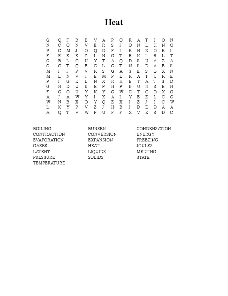 Heat Word Search | PDF