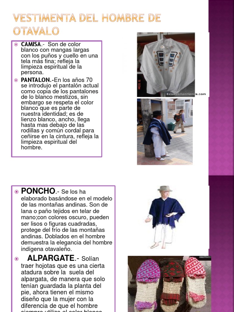 Vestimenta Del Hombre de Otavalo | PDF
