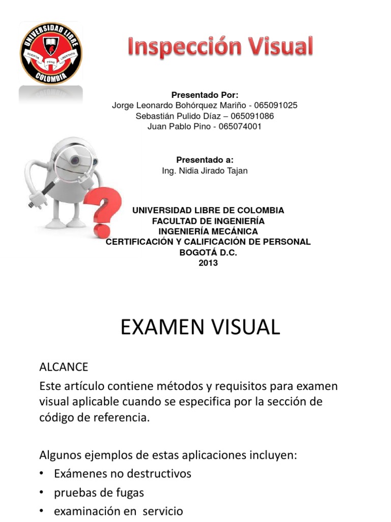 Inspeccion Visual | PDF | Percepción visual | Encendiendo