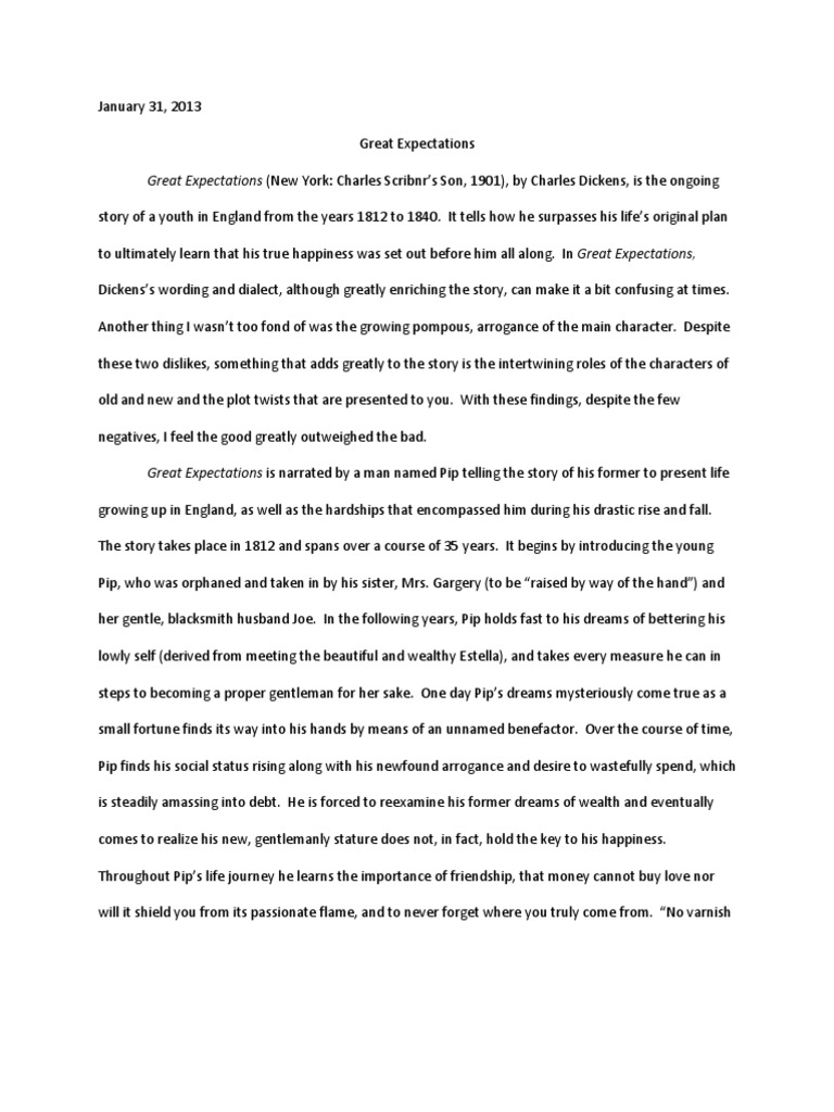Great Expectations Book Review | PDF | Great Expectations | Pip (South ...