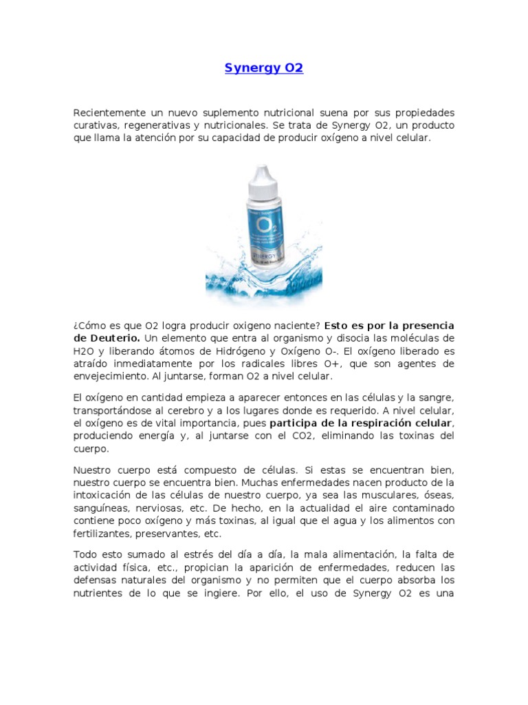 Synergy O2 | PDF | Oxígeno | Aluminio