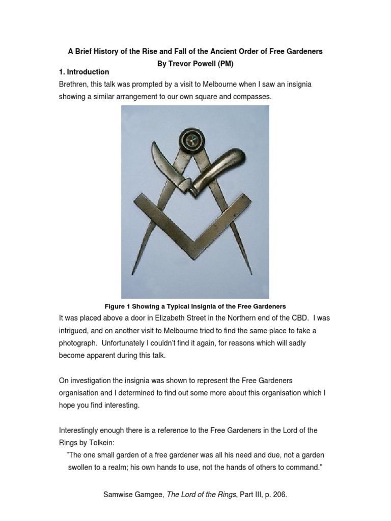 A Brief History of the Rise and Fall of the Ancient Order of Free ...