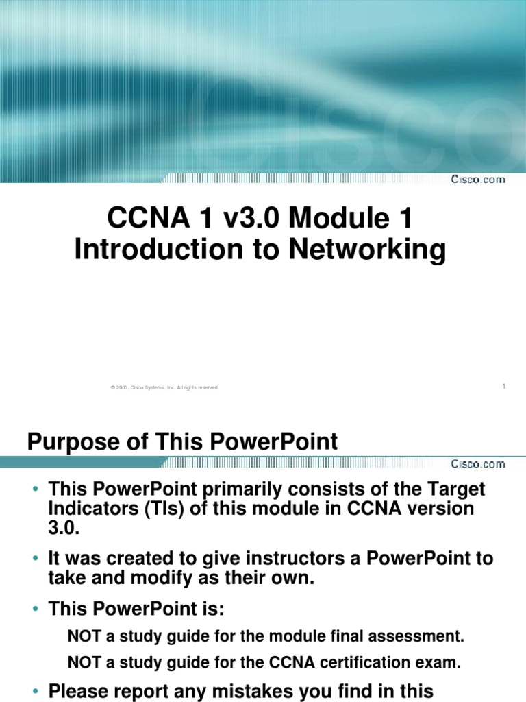 CCNA1v3 Mod01 | PDF