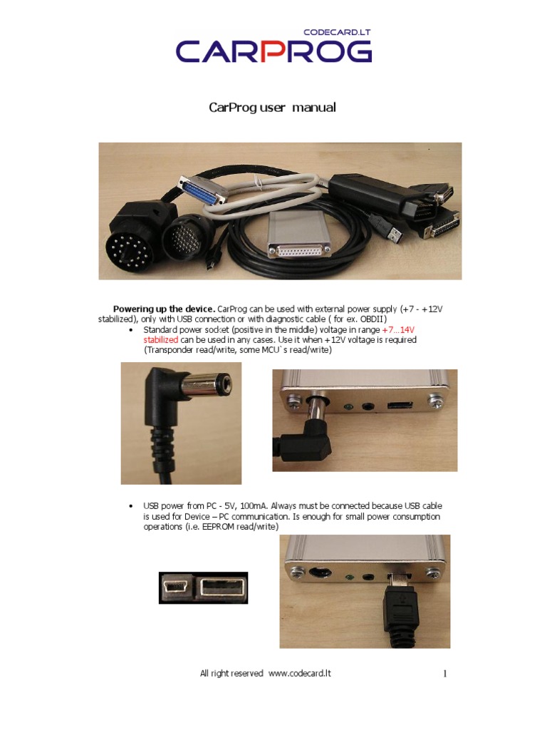 CARPROG User Manual | PDF | Usb | Personal Computers