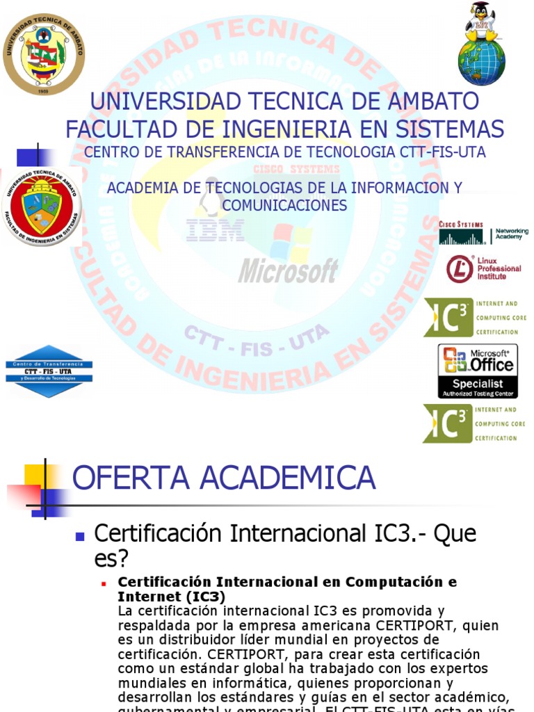 Presentacion Ic3 | PDF | Microsoft | Microsoft Office
