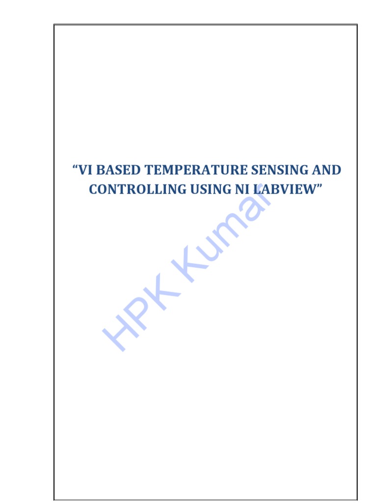 LabVIEW Project Report Complete HPK Kumar Detailed | PDF | Relay ...