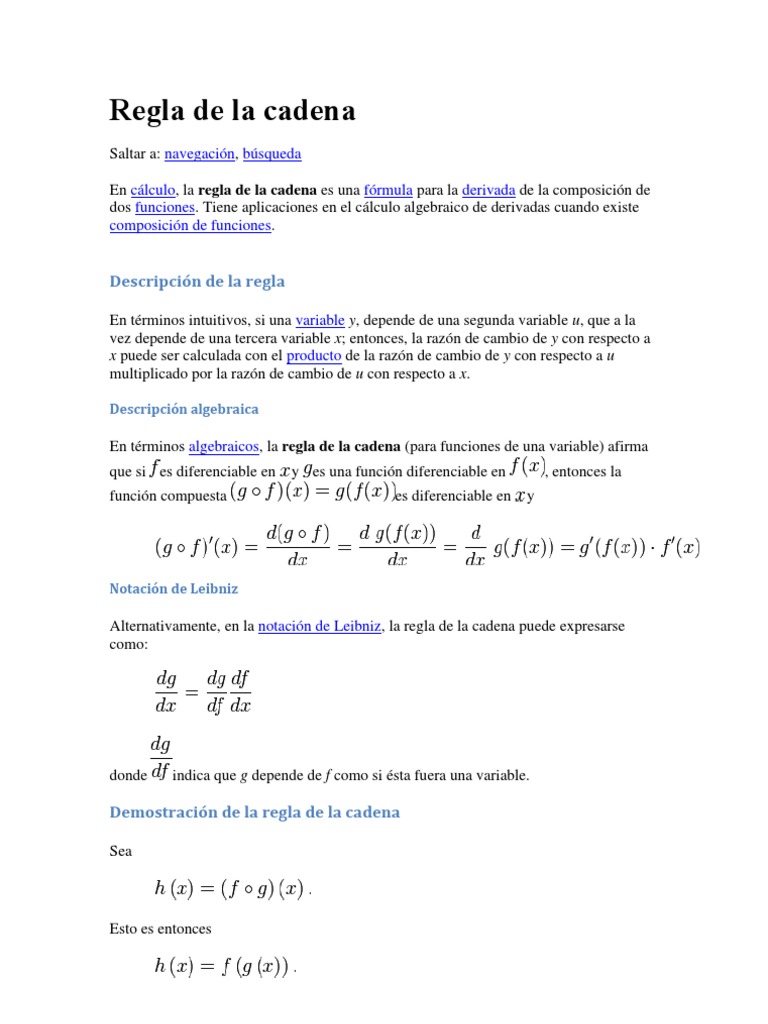 Regla de La Cadena | PDF | Derivado | Funciones trigonométricas