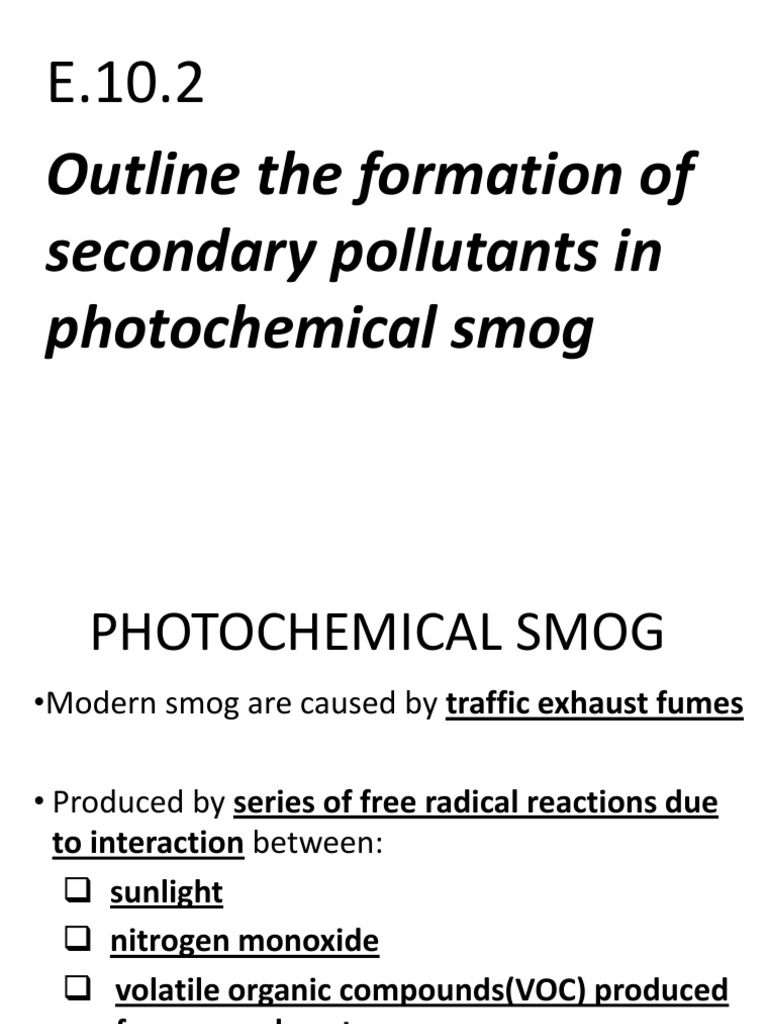 Photochemical Smog | PDF | Radical (Chemistry) | Nitrogen