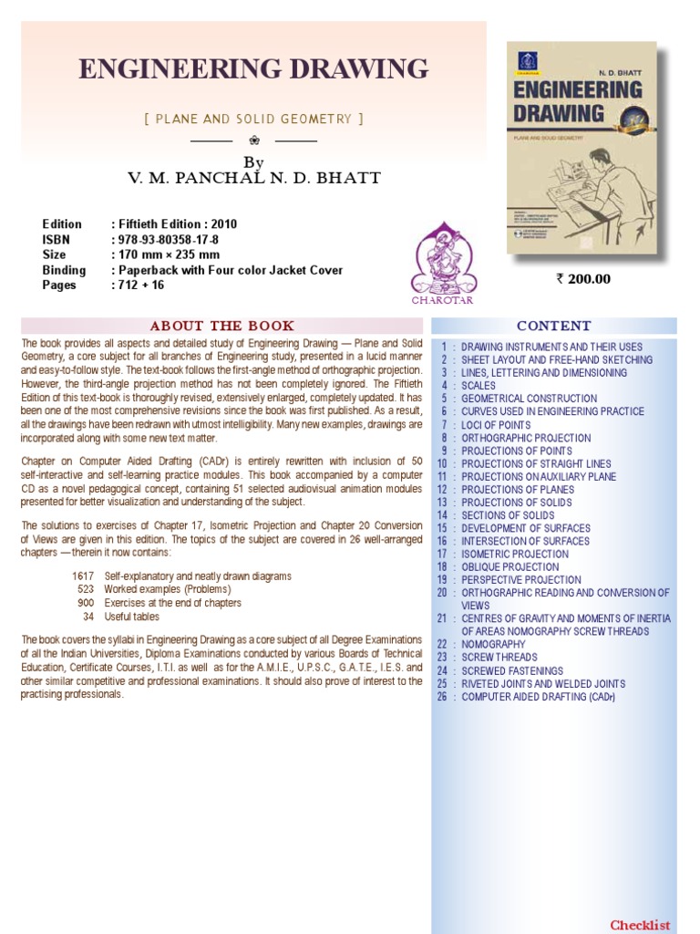 Engineering Drawing Guide by V.M. Panchal | PDF | Screw | Perspective ...