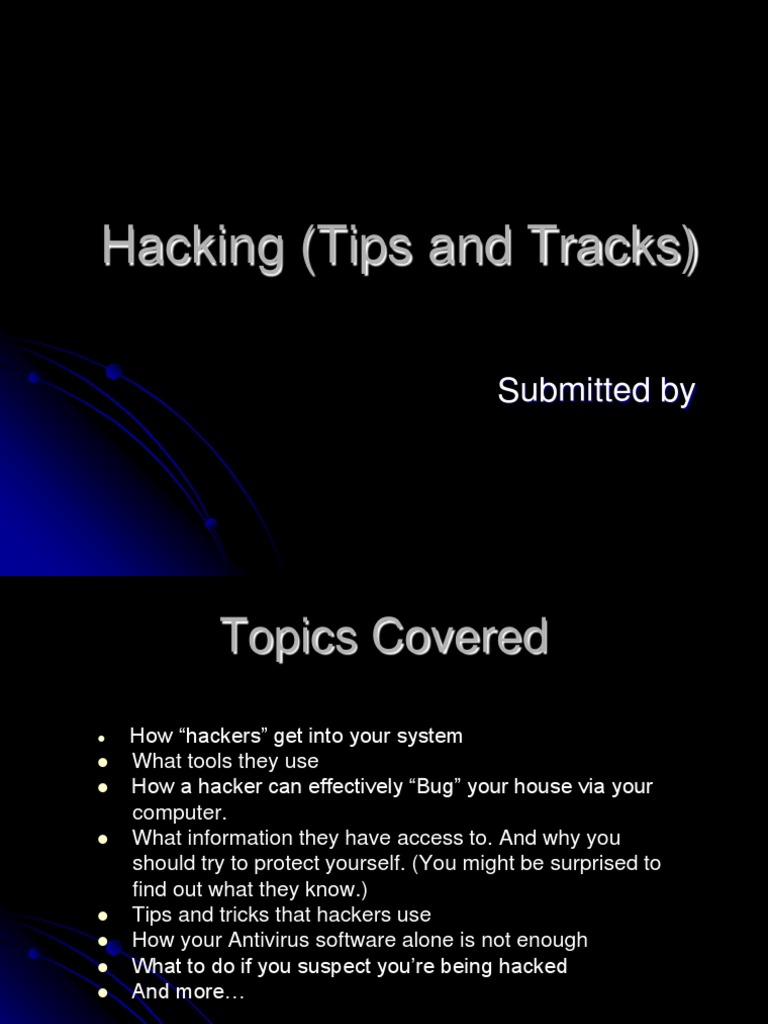 Hacking (Tips and Tracks) : Submitted by | PDF | Port (Computer Networking) | Denial Of Service ...