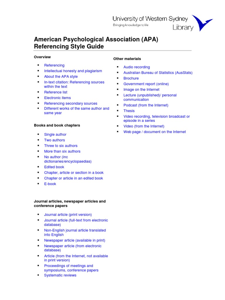 Apa Referencing | PDF | Science & Mathematics