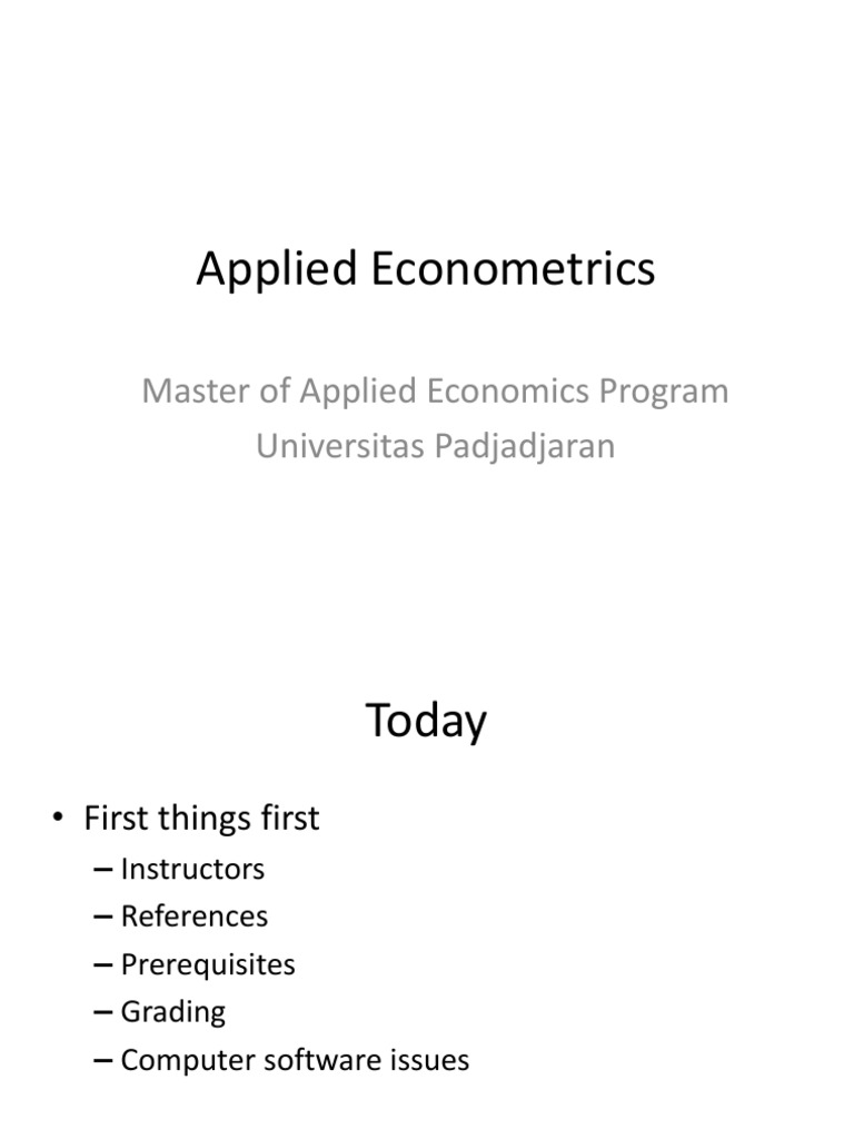 Applied Econometrics Course Guide | PDF | Econometrics | Economics