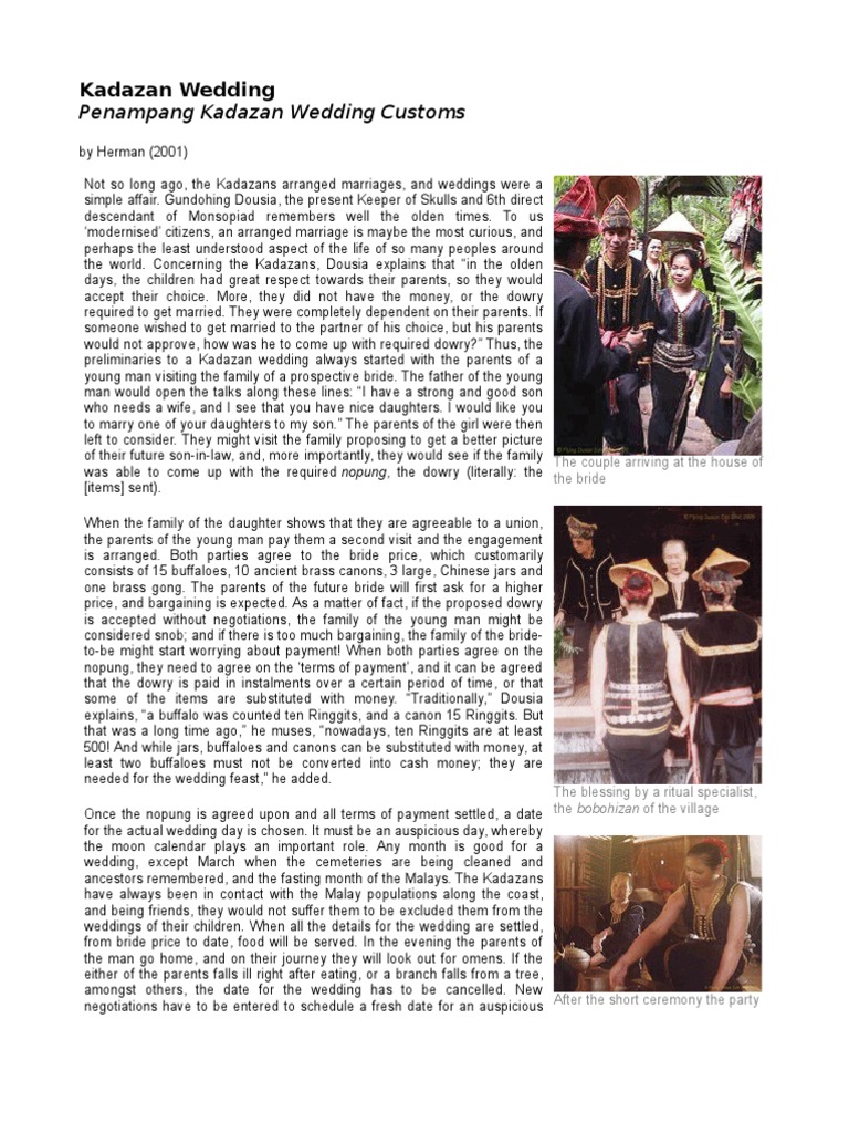 Penampang Kadazan Wedding Customs | PDF