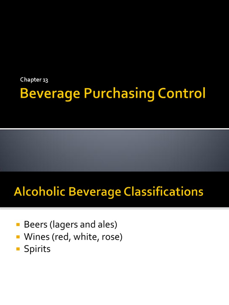 Beverage Purchasing Control | PDF | Drink | Bar