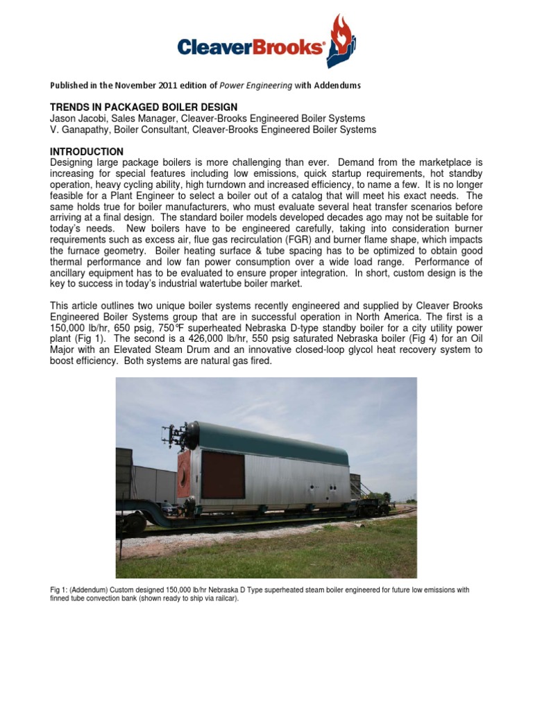 Trends in Packaged Boiler Design PDF | PDF | Boiler | Steam