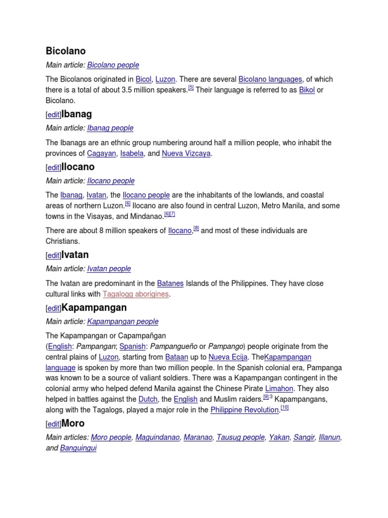 Bicolano | Ethnicity | Philippines