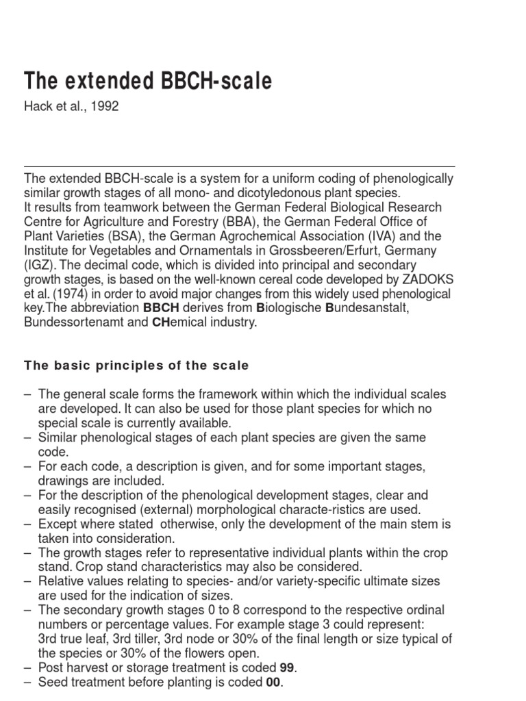 Bbch Scale | Seed | Germination