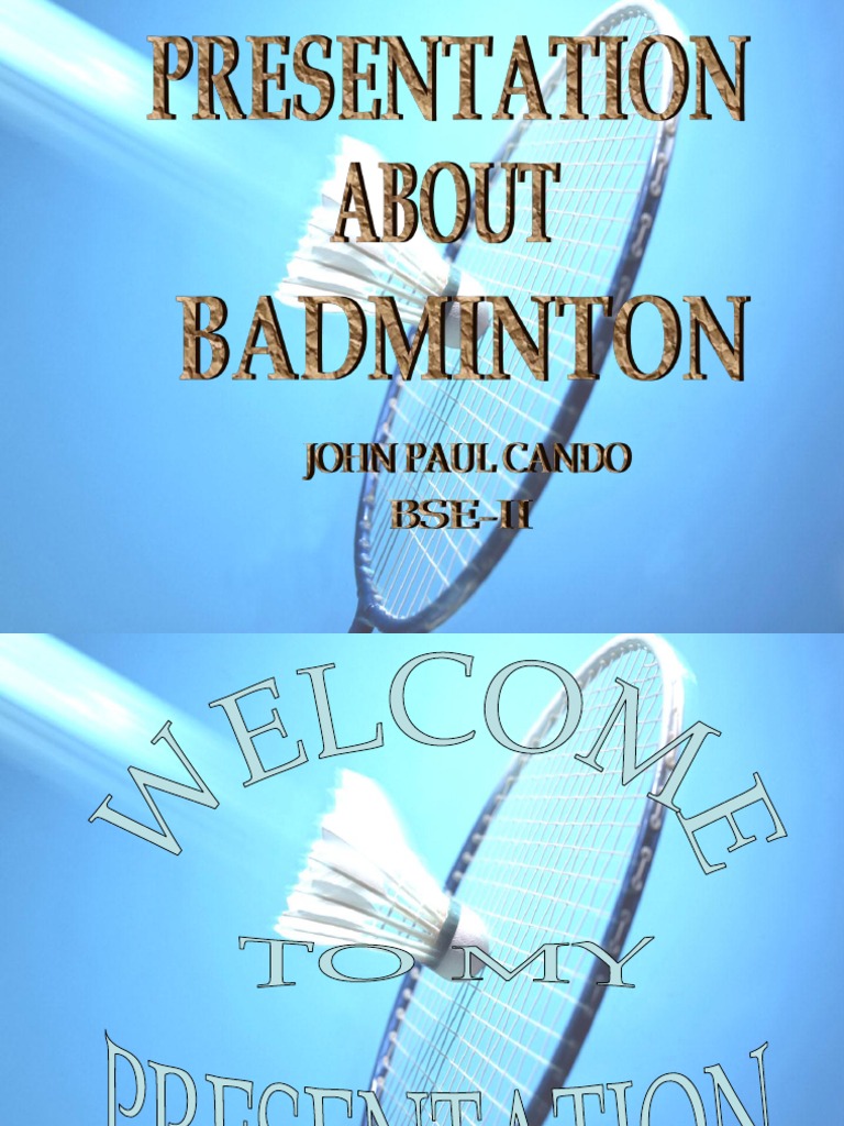 Presentation in Badminton | PDF | Referee | Racquet Sports