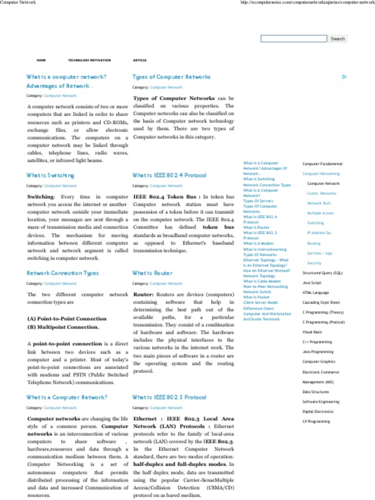 Computer Network1 | PDF | Network Switch | Ethernet