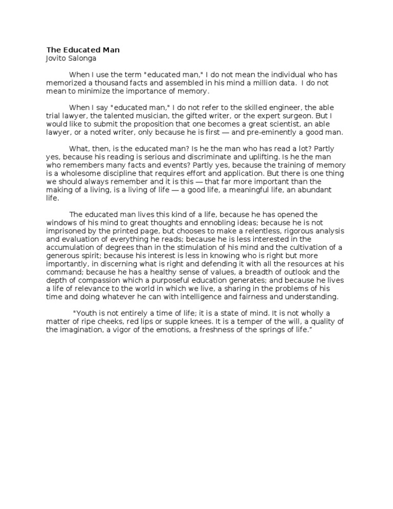 Defining the Educated Man | PDF