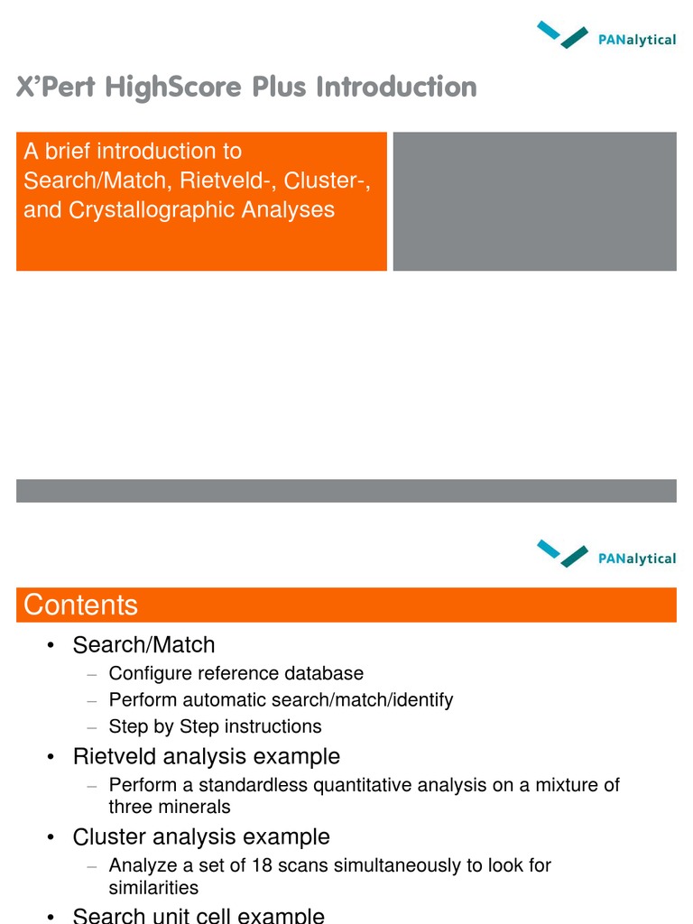 X'Pert HighScore Plus Introduction | PDF