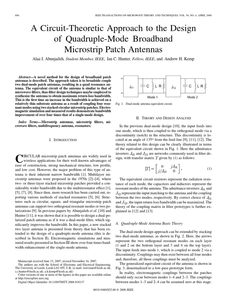 A Circuit-Theoretic Approach | Download Free PDF | Antenna (Radio) | Matrix (Mathematics)