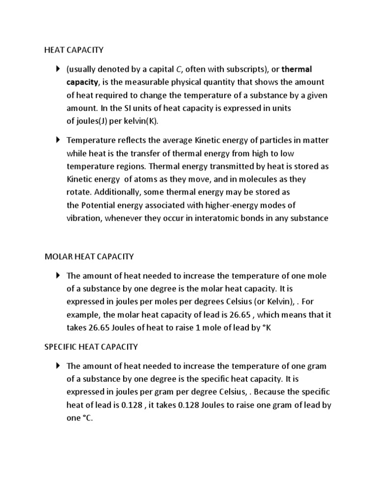 Understanding Heat Capacity Basics | PDF | Science & Mathematics