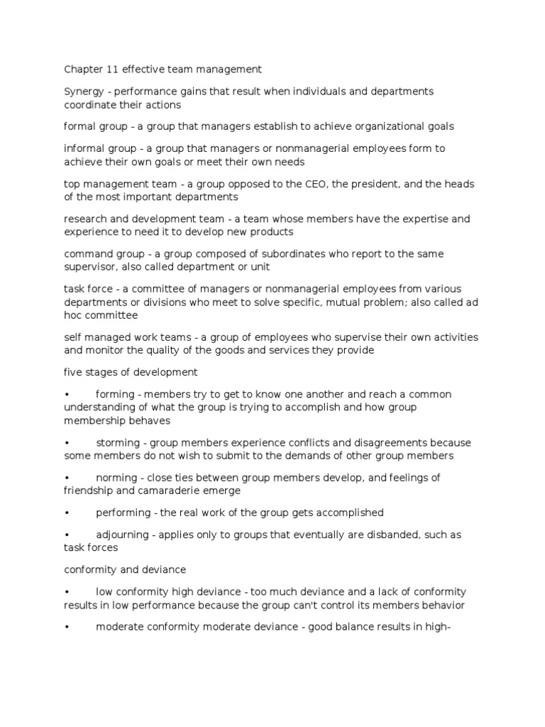 Chapter 11 Effective Team Management | PDF | Performance Appraisal ...