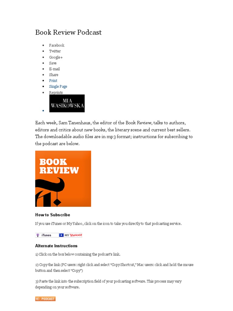 Book Review Podcast | PDF | Podcast | Internet