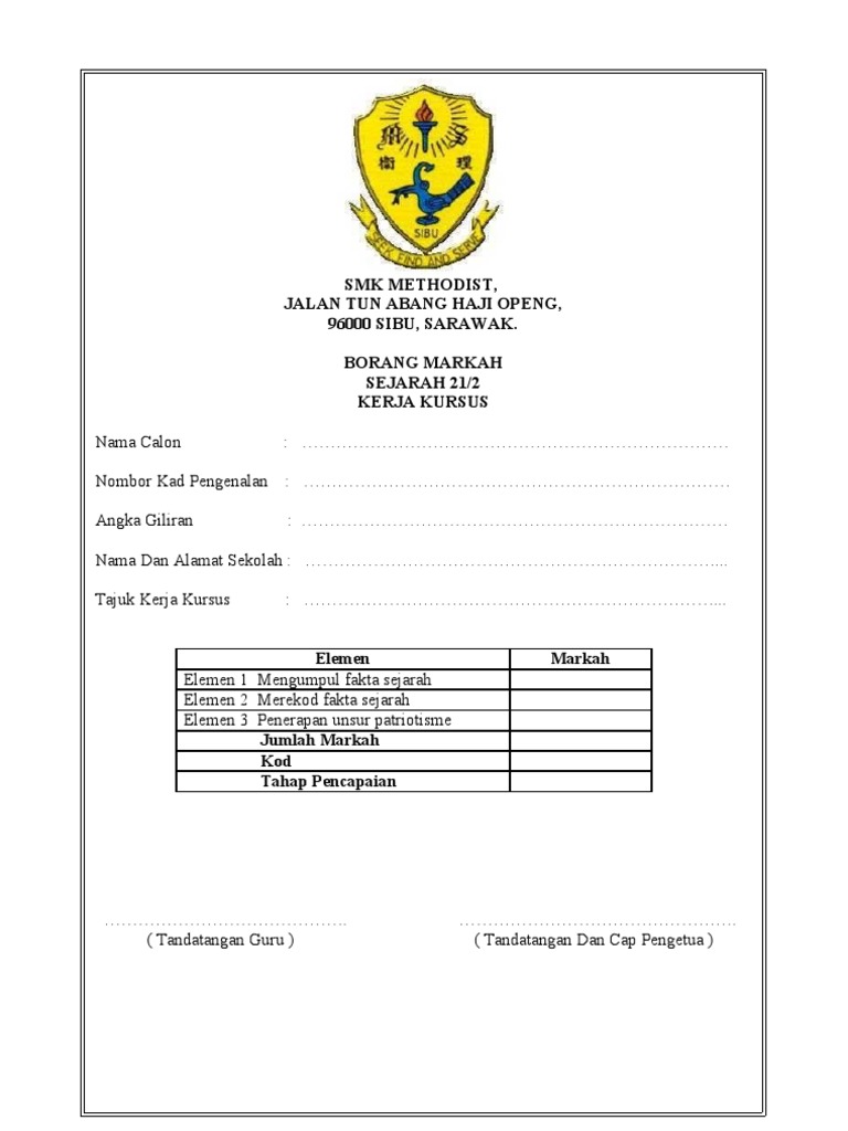 Lampiran 3 Kerja Kursus Sejarah PMR | PDF Lampiran 3 Kerja Kursus Sejarah PMR | PDF