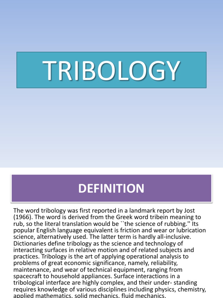 Introduction to Tribology | Friction | Chemical Engineering