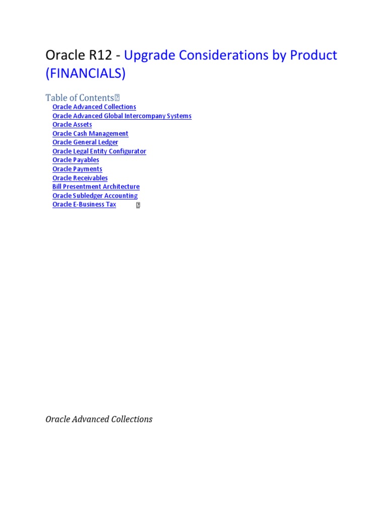 Oracle Advanced Collections Upgrade Guide | PDF | Invoice | Payments