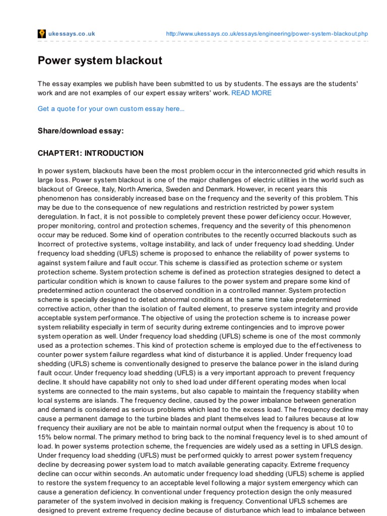 Power System Blackout | PDF | Distributed Generation | Electrical ...
