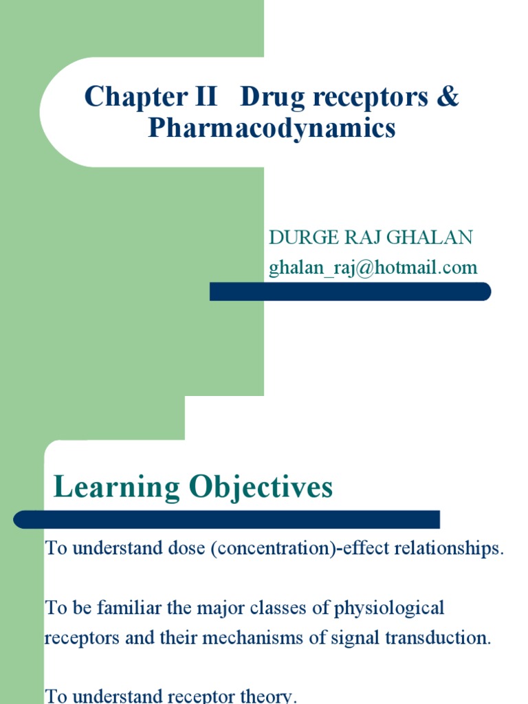 Pharmacology2 (Drug Receptors & Pharmacodynamics) | PDF | Receptor ...