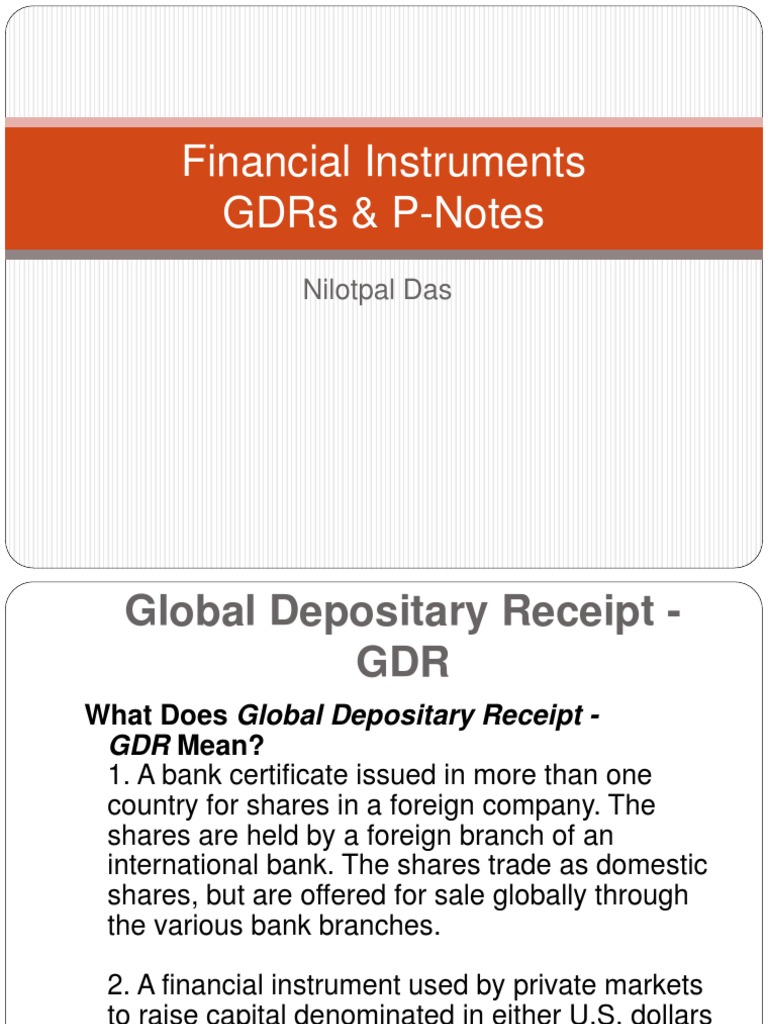 GDRs vs P-Notes: Key Financial Insights | PDF | American Depositary ...